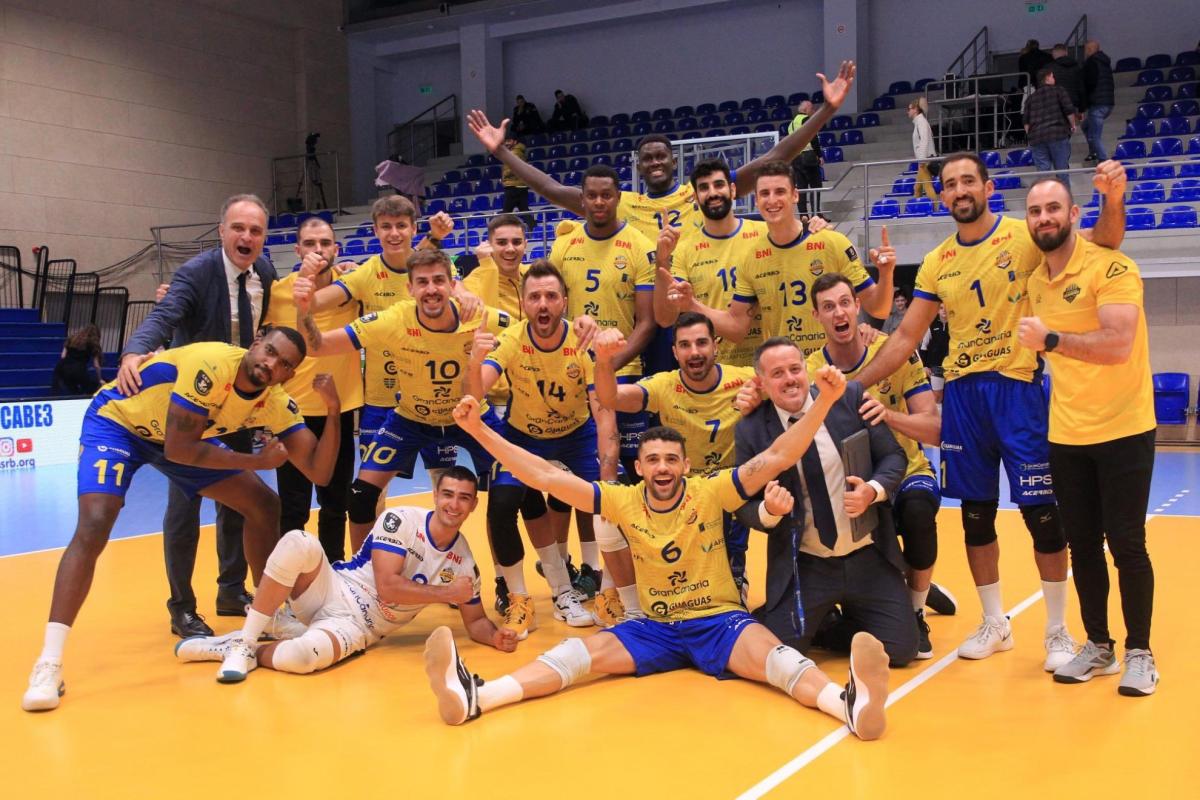 El CV Guaguas firma una clara victoria en su debut en la segunda ronda de la Liga de Campeones