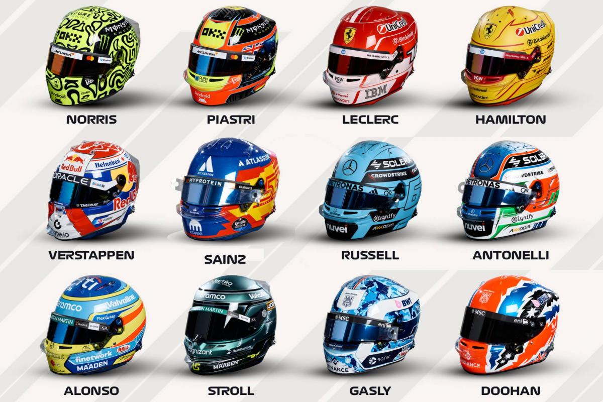 Así son los nuevos cascos de todos los pilotos de Fórmula 1 para la temporada 2025