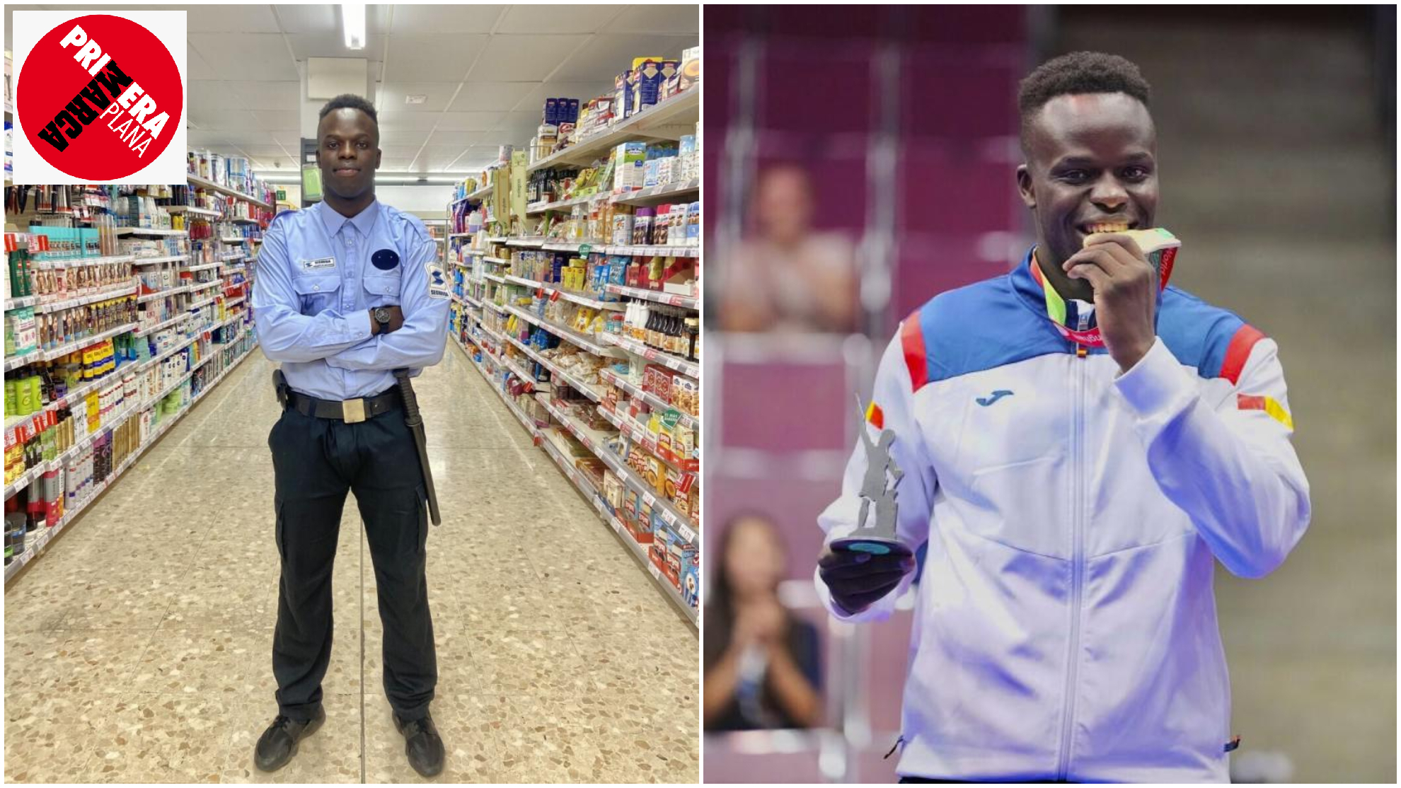 Babacar Seck, vigilante de seguridad... y medallista en sus ratos libres
