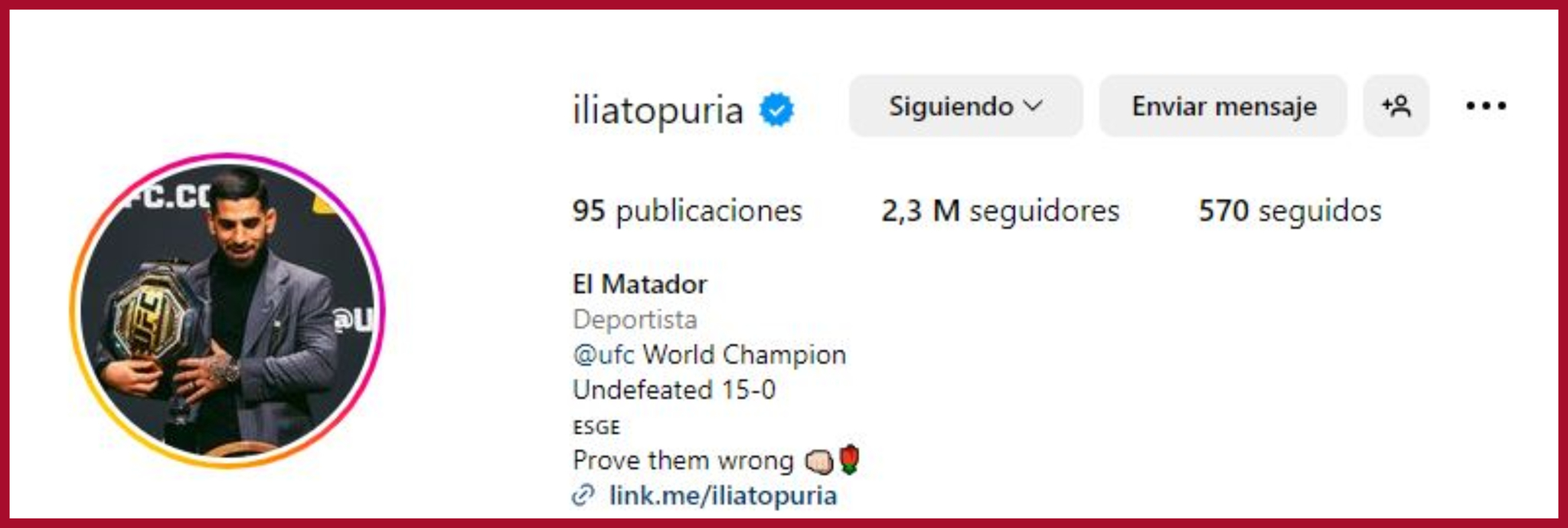 Las frases con las que Ilia Topuria se ha metido en la cabeza de ...