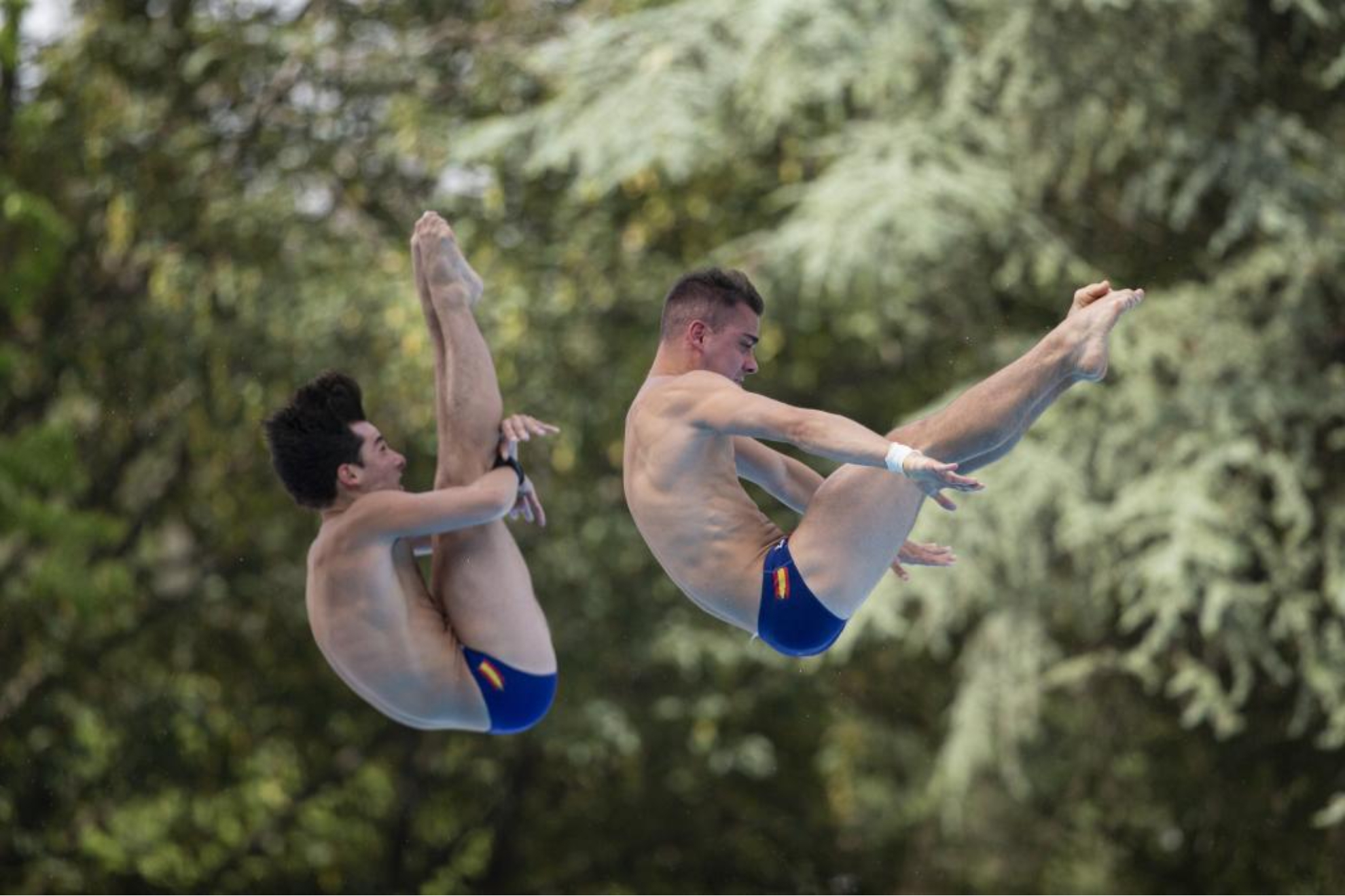 España se queda a siete décimas de la medalla en salto sincronizado