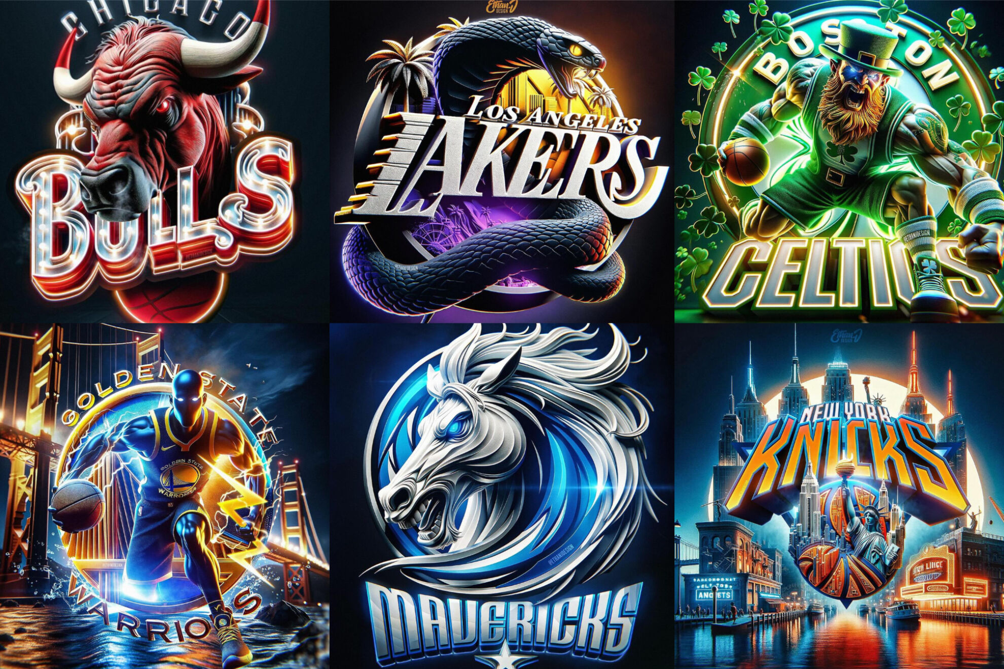 La Inteligencia Artificial rediseña los logos de las franquicias NBA y ...