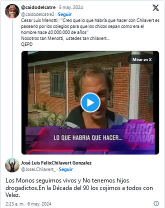 Cruel mensaje de Chilavert tras la muerte de Menotti: "Los monos ...