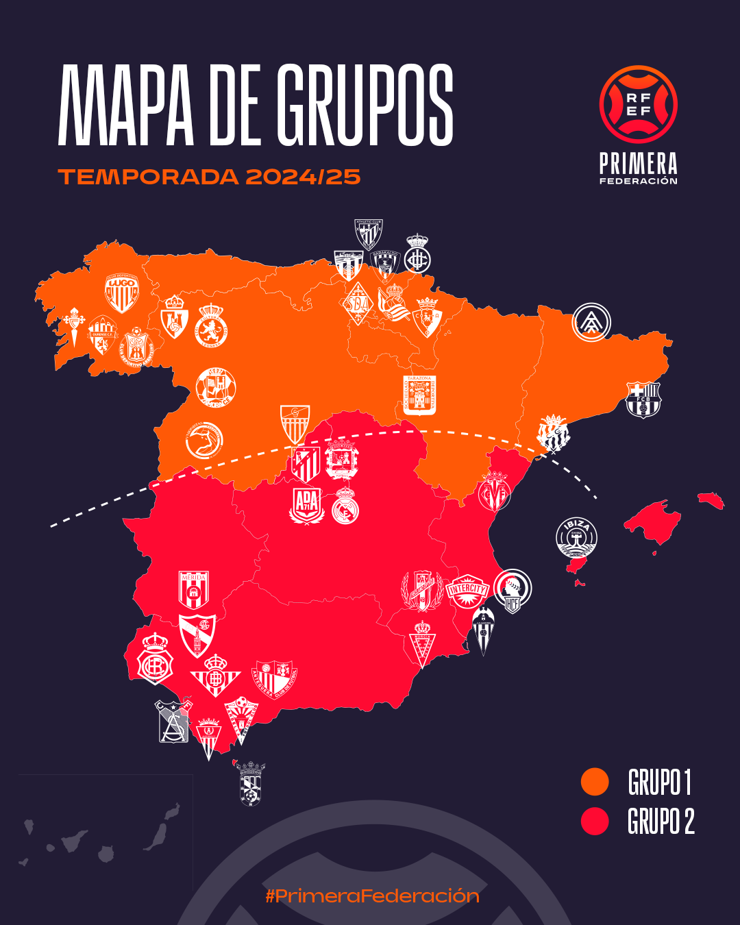 Ya se conocen los grupos de Primera Federación para la temporada 2024-2025