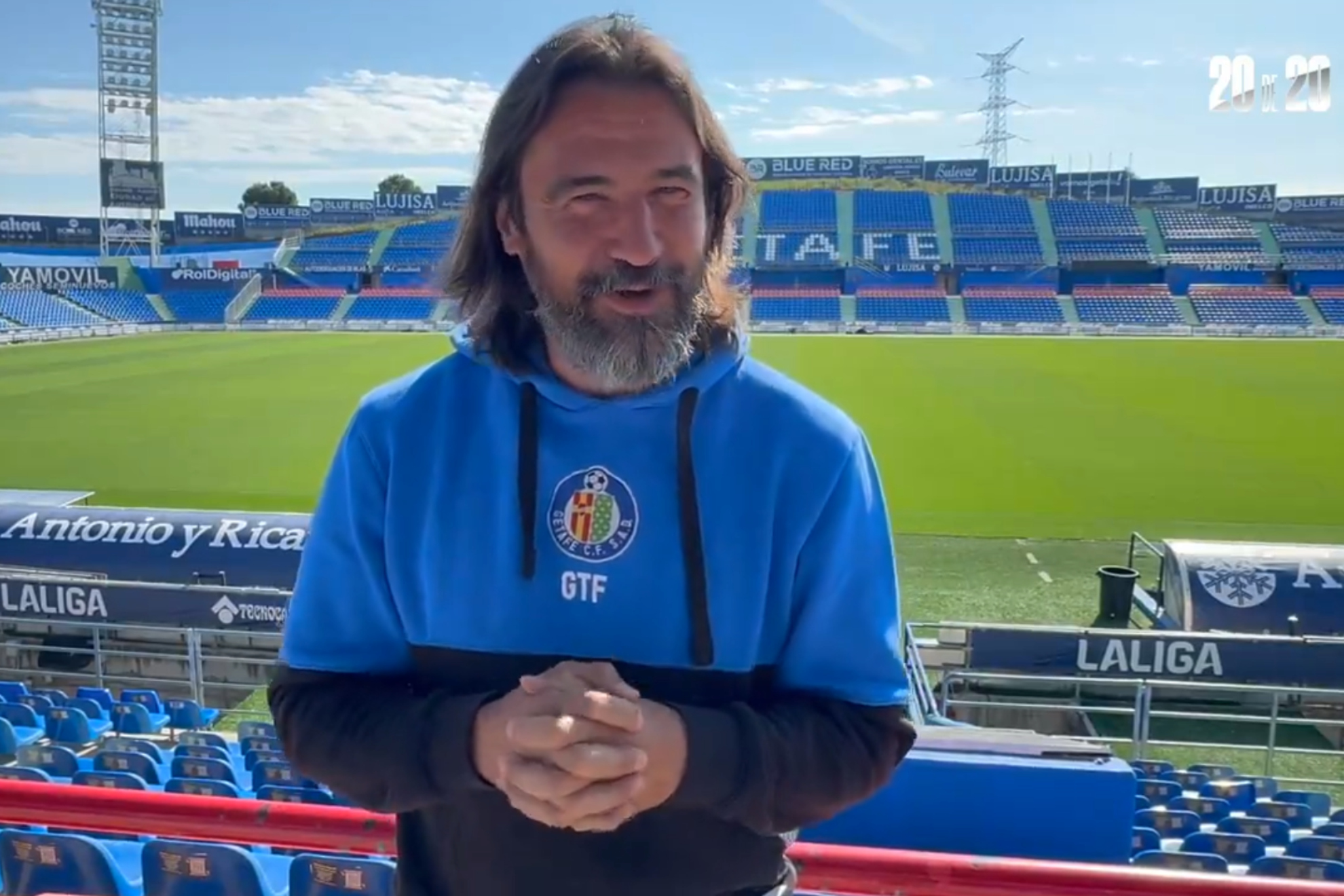 La leyendas azulonas felicitan al Getafe por sus 20 años en la élite