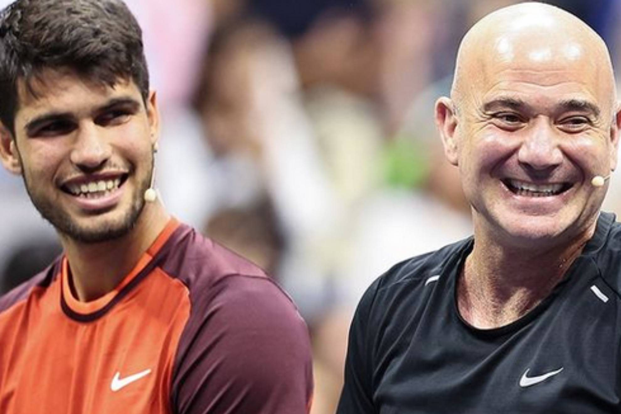 Alcaraz juega con Agassi un partido de leyenda y pierde contra Djokovic ...