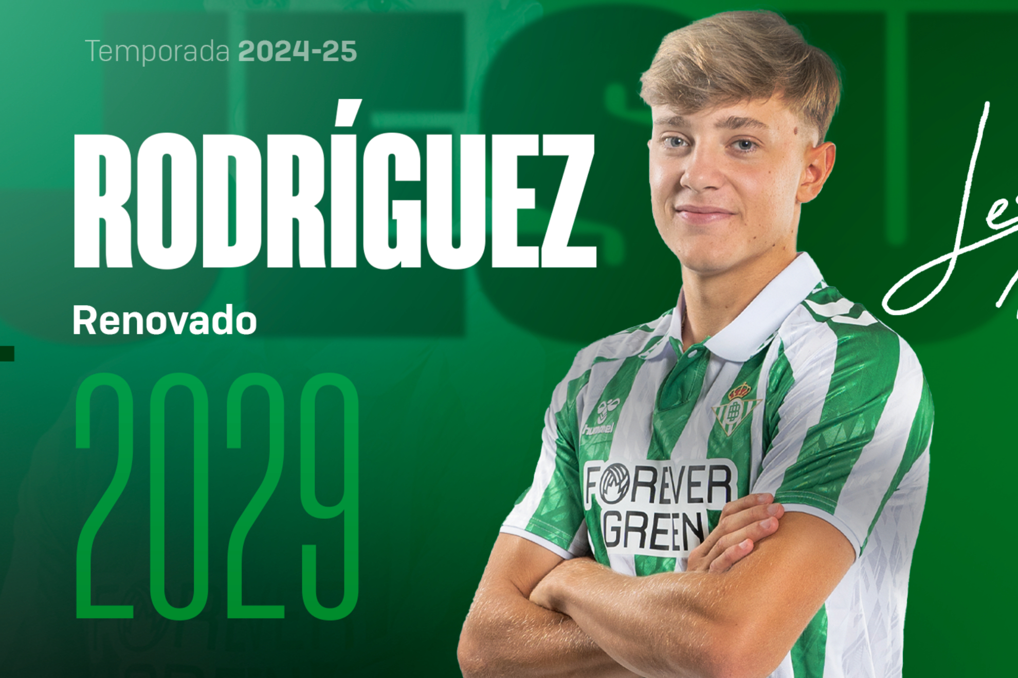 El Betis renueva hasta 2029 a Jesús Rodríguez, la joya de su cantera