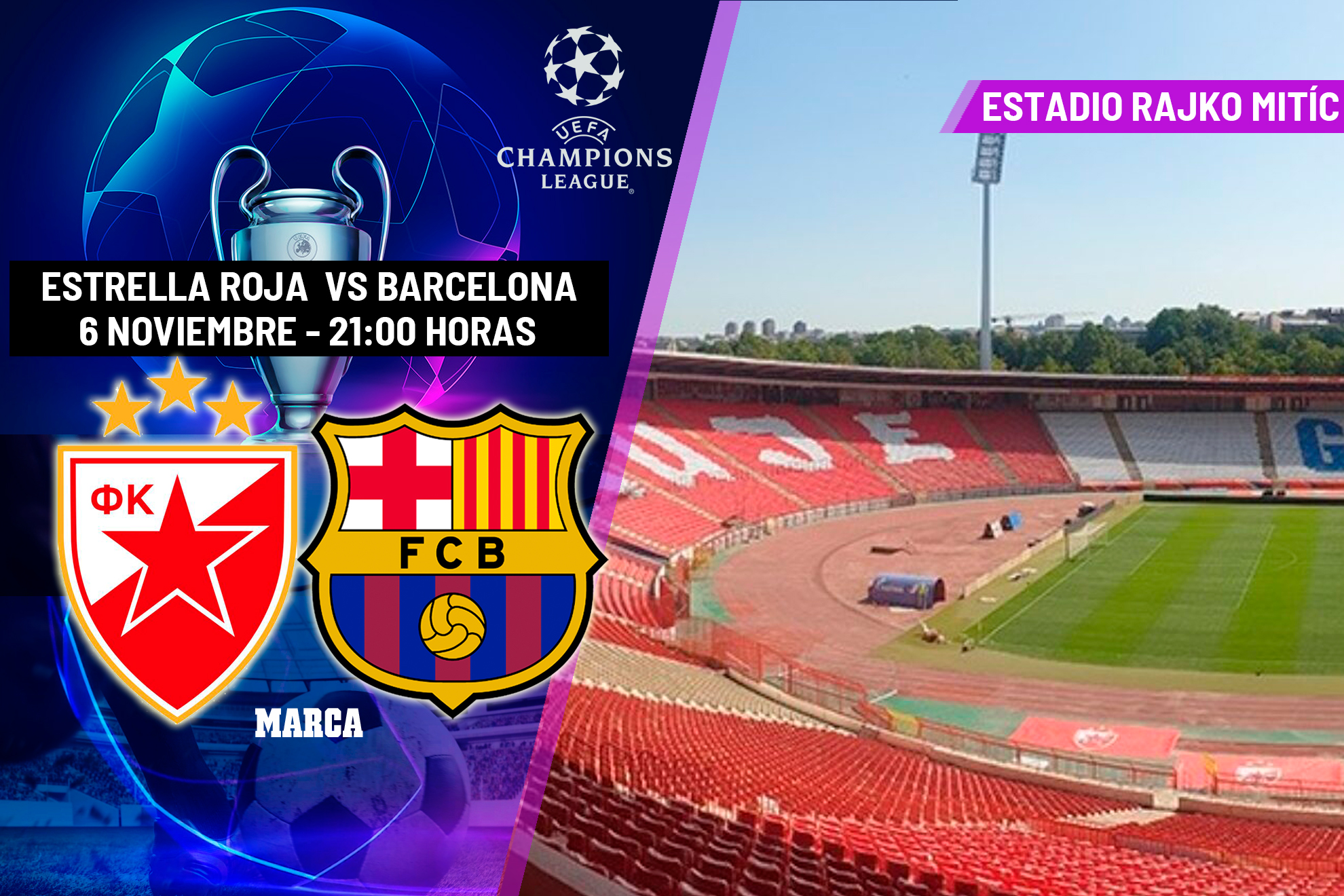 Estrella Roja - Barcelona: a qué hora y dónde ver en TV el partido de Champions League