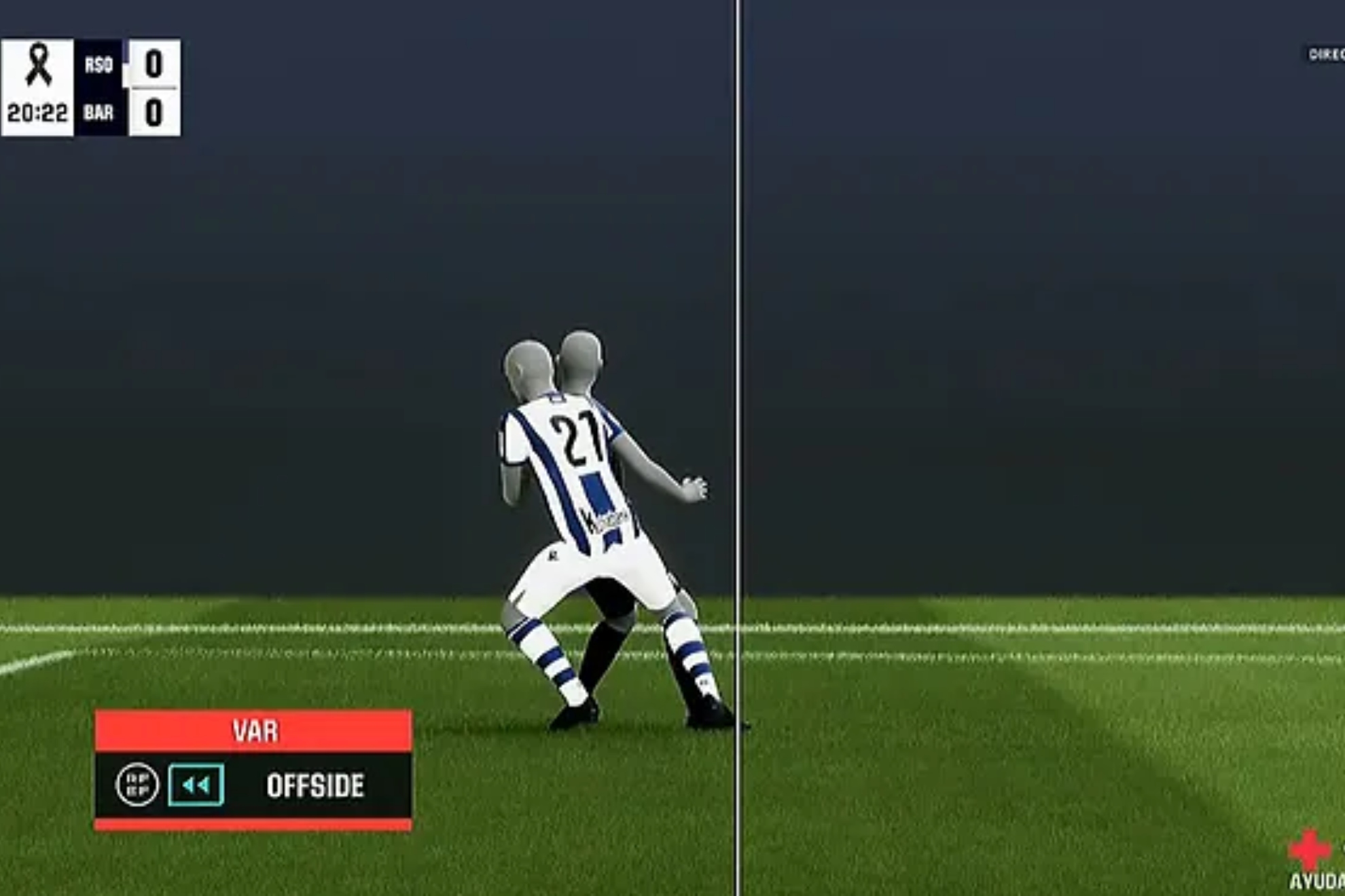 El increíble fuera de juego milimétrico de Lewandowski: ¡por la punta ...