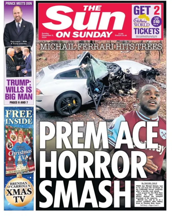 Primera palabras de Michail Antonio tras estrellar su Ferrari contra un ...