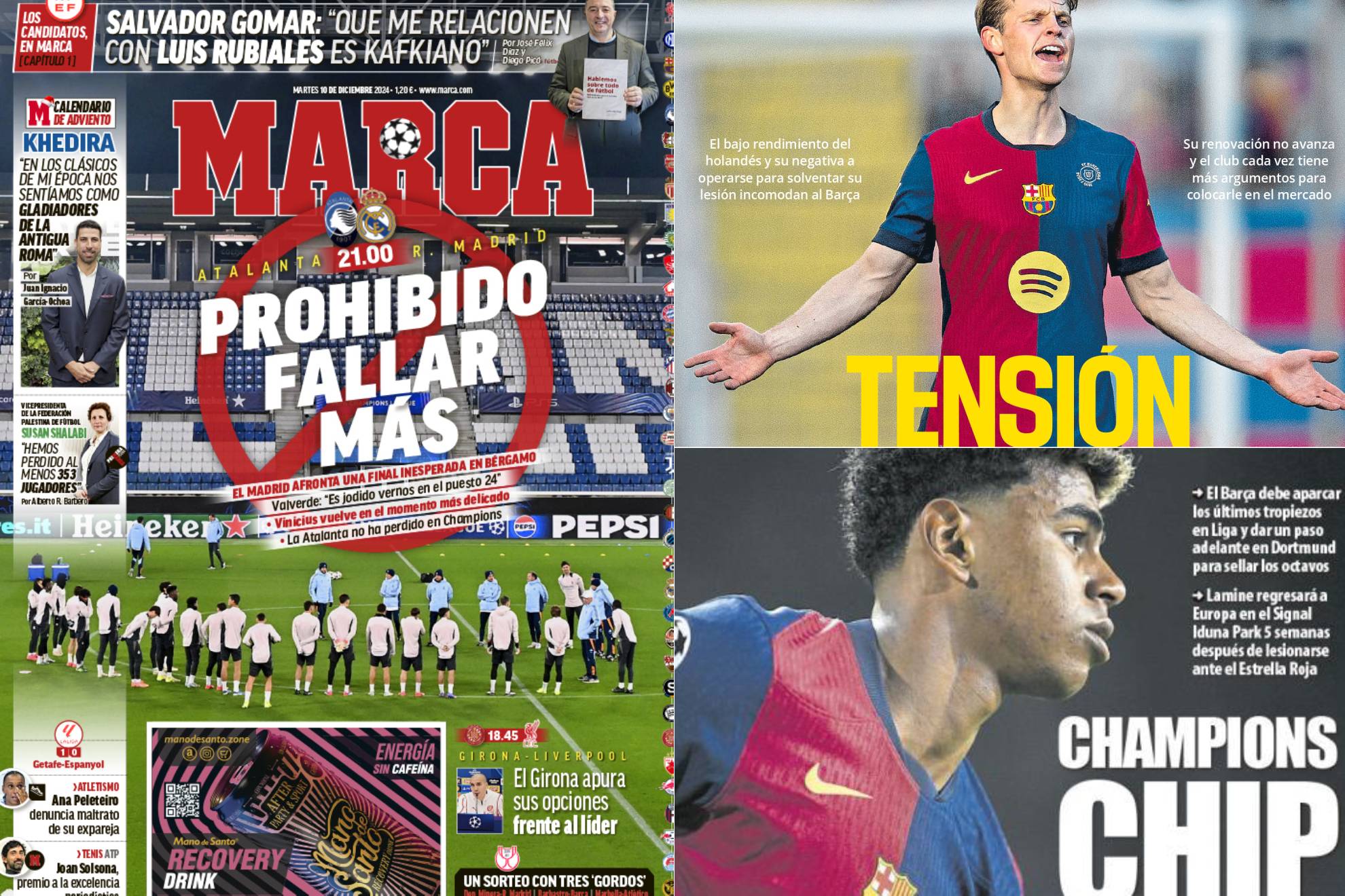 Las portadas: el Madrid tiene prohibido volver a fallar | Marca