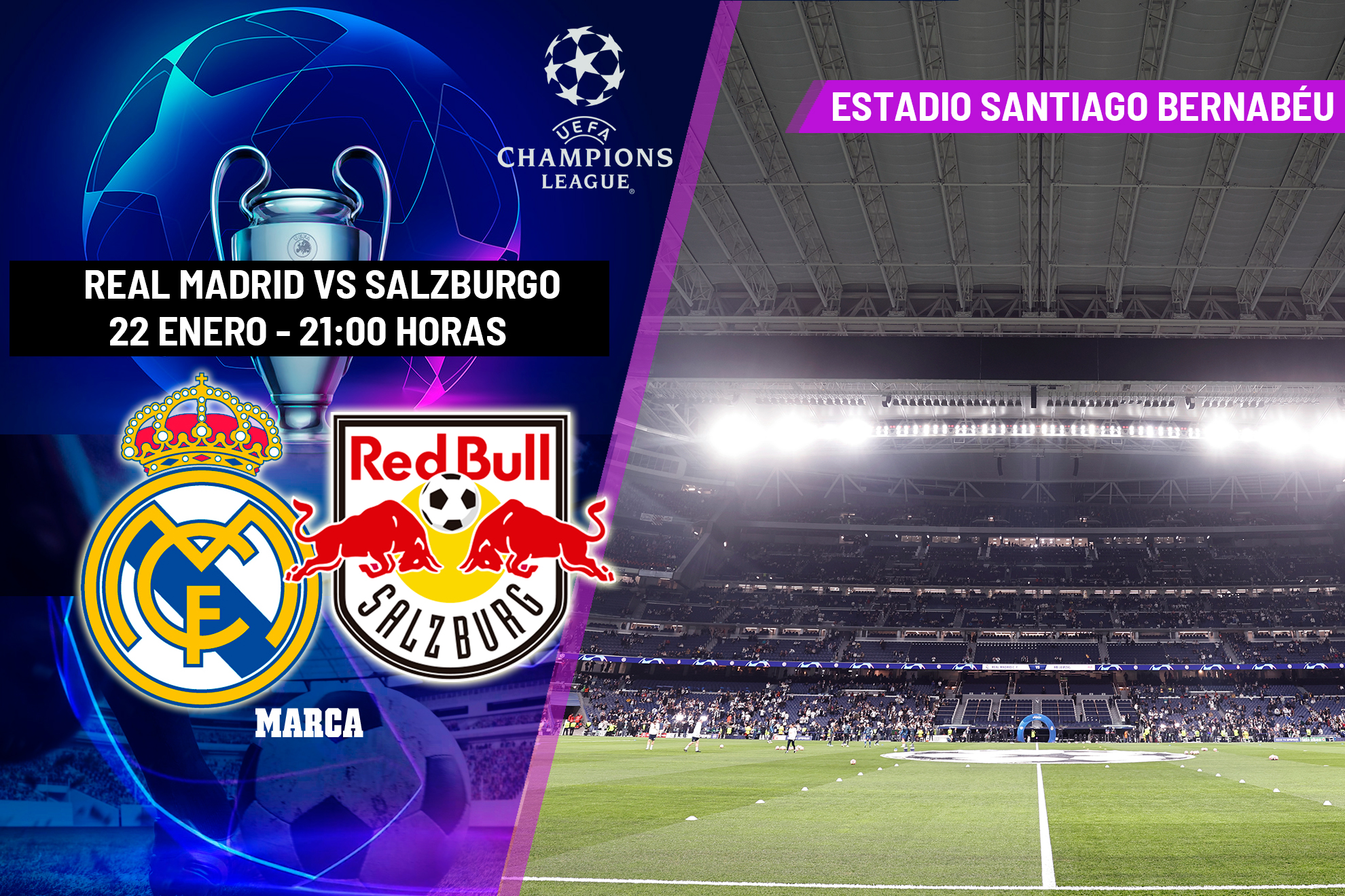Real Madrid - Salzburgo: dónde ver hoy en TV y horario del partido de Champions League