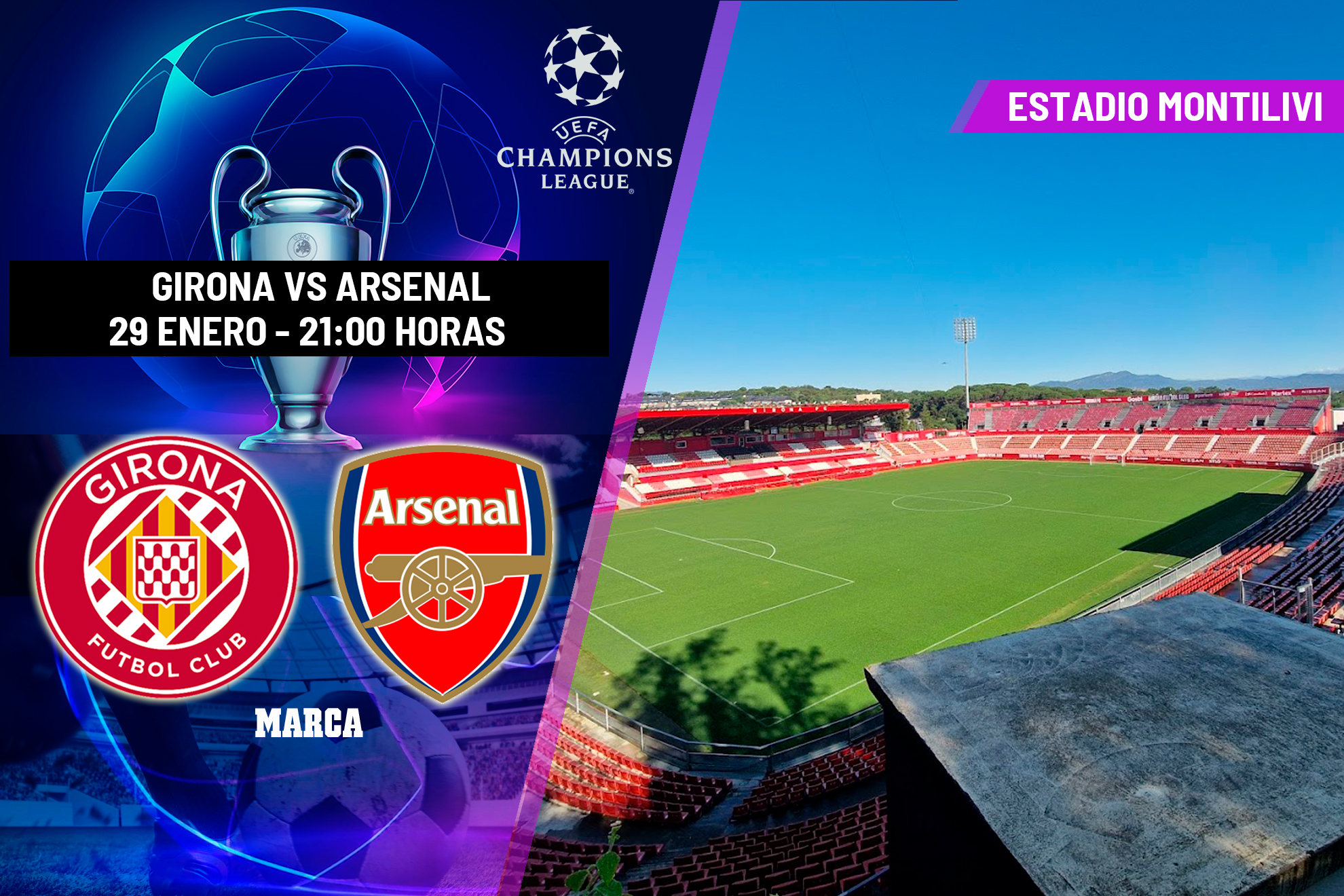 Girona - Arsenal: horario y dónde ver hoy el partido de Champions League