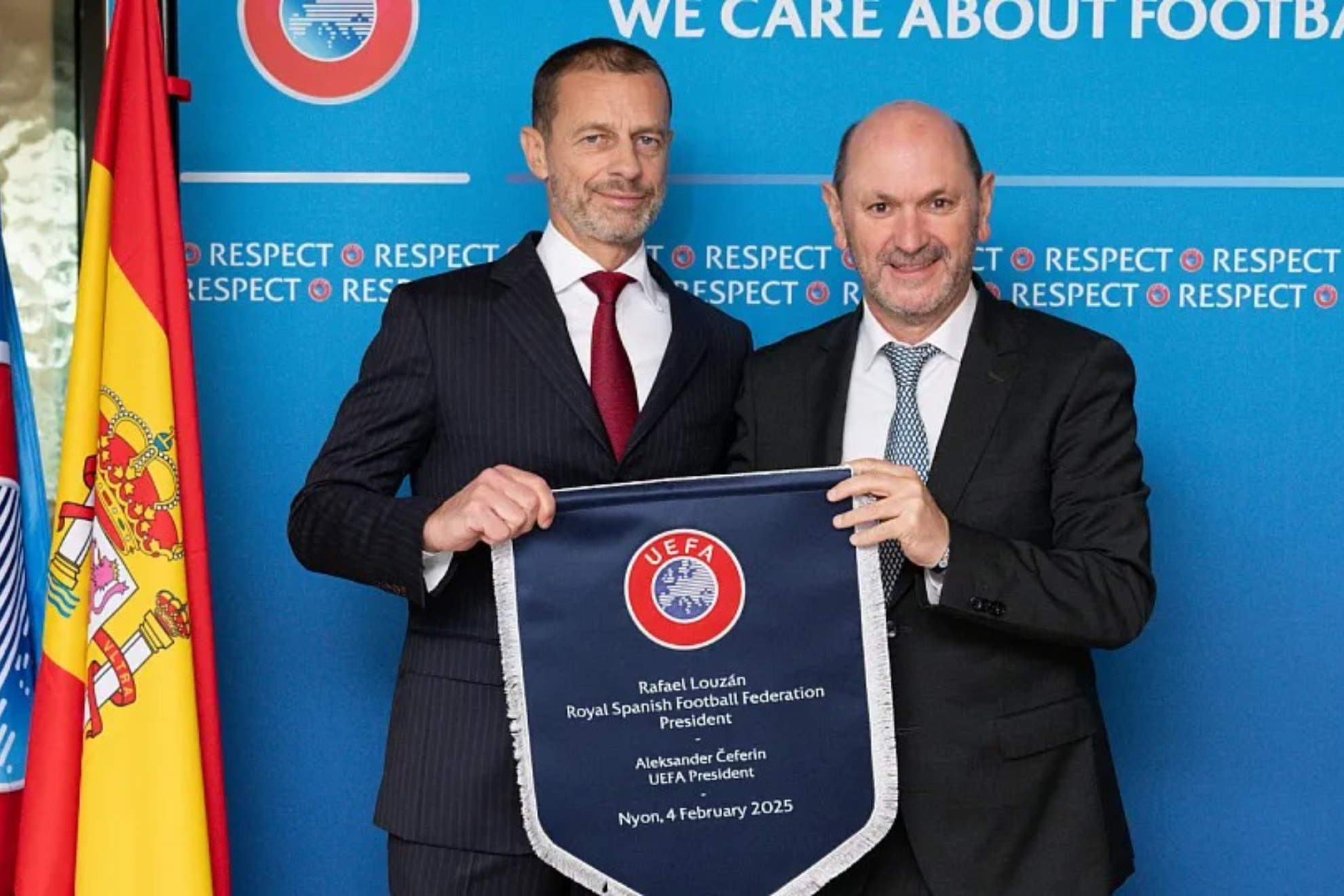 Primera reunión entre Ceferin y Louzán tras las elecciones de la RFEF