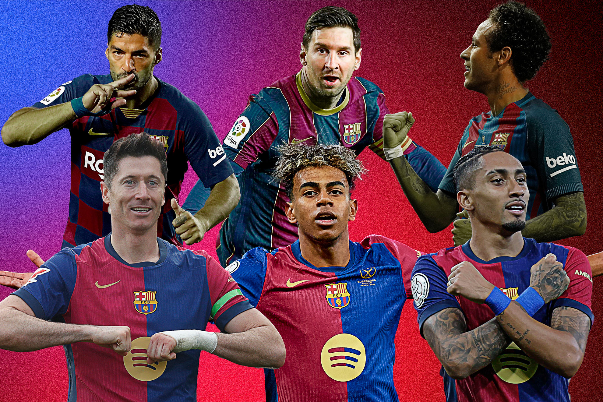 Lewandowski, Lamine y Raphinha, a la caza de la MSN