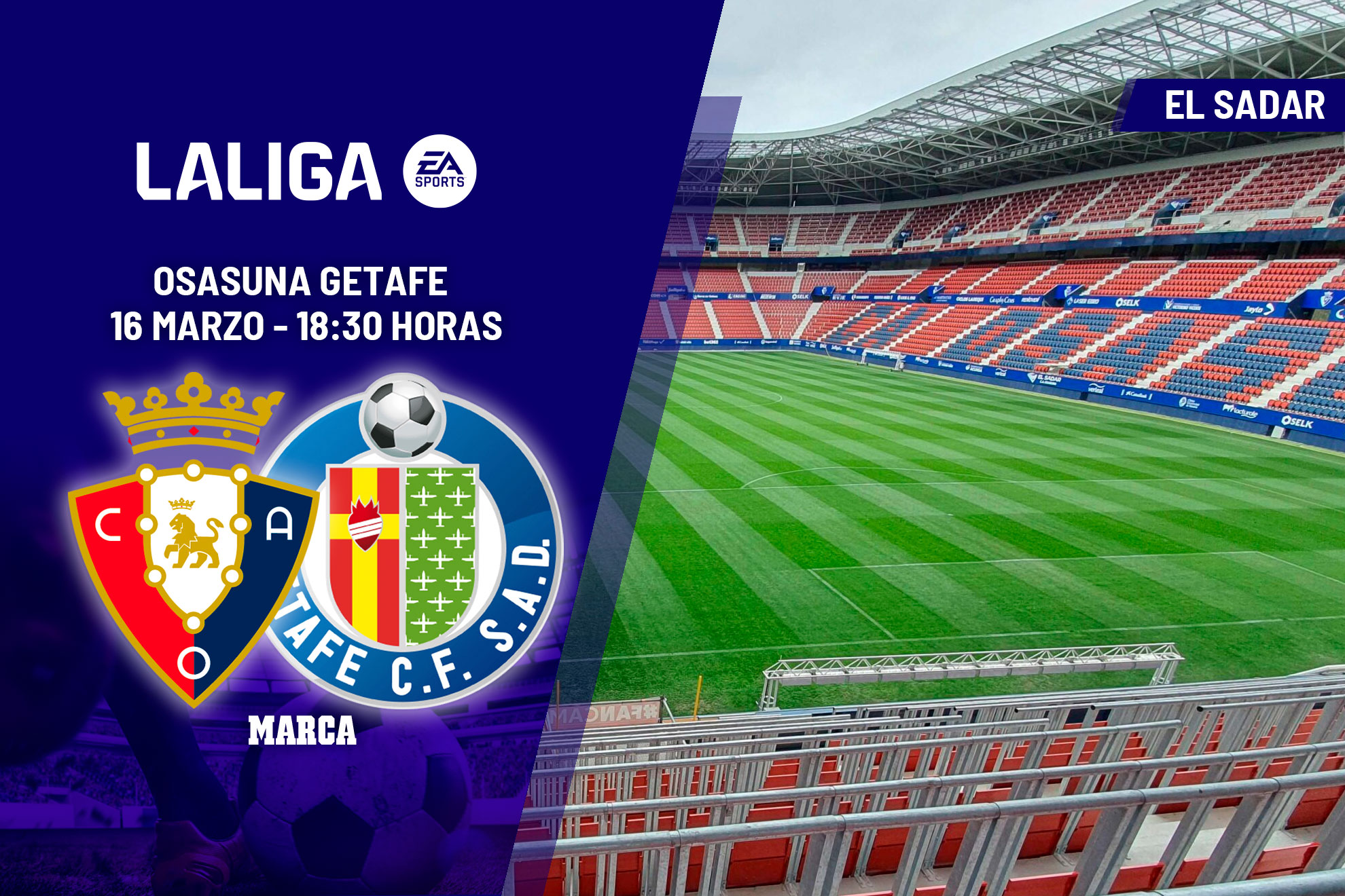 Osasuna - Getafe: horario y dónde ver en TV el partido de LaLiga EA Sports