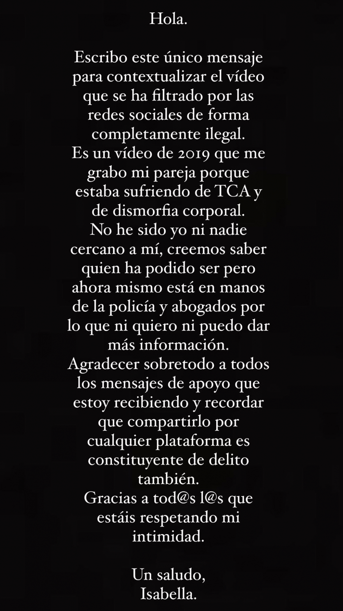 La 'influencer' Gonsabella denuncia la filtración de un vídeo íntimo suyo