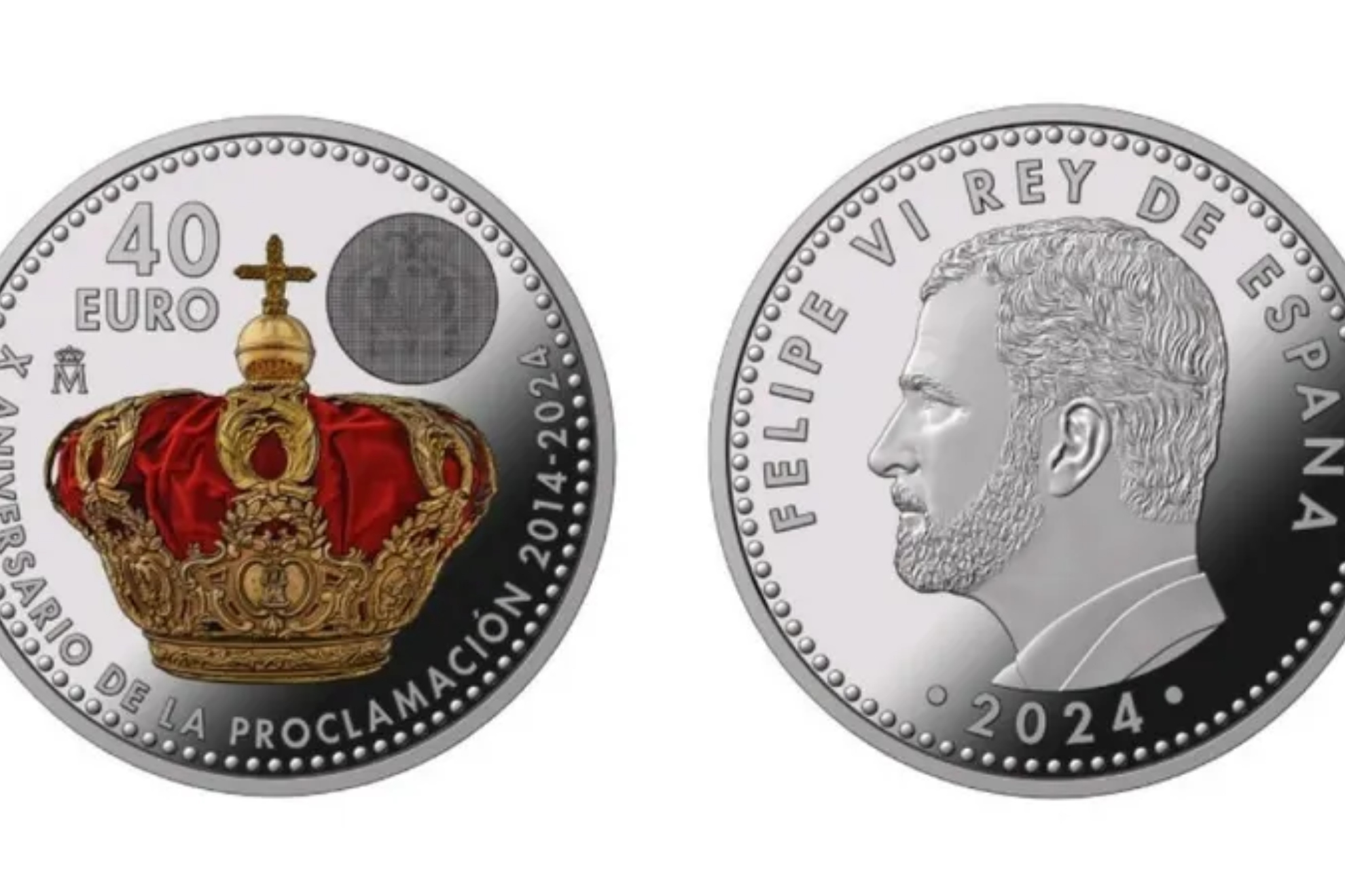 Así es la curiosa moneda de 40 euros por del Rey Felipe VI: ¿cuánto ...