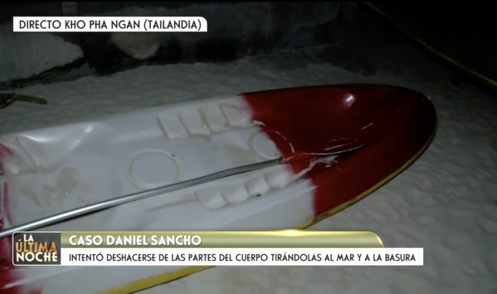 El kayak que habría utilizado Daniel Sancho para llevar restos de Edwin ...