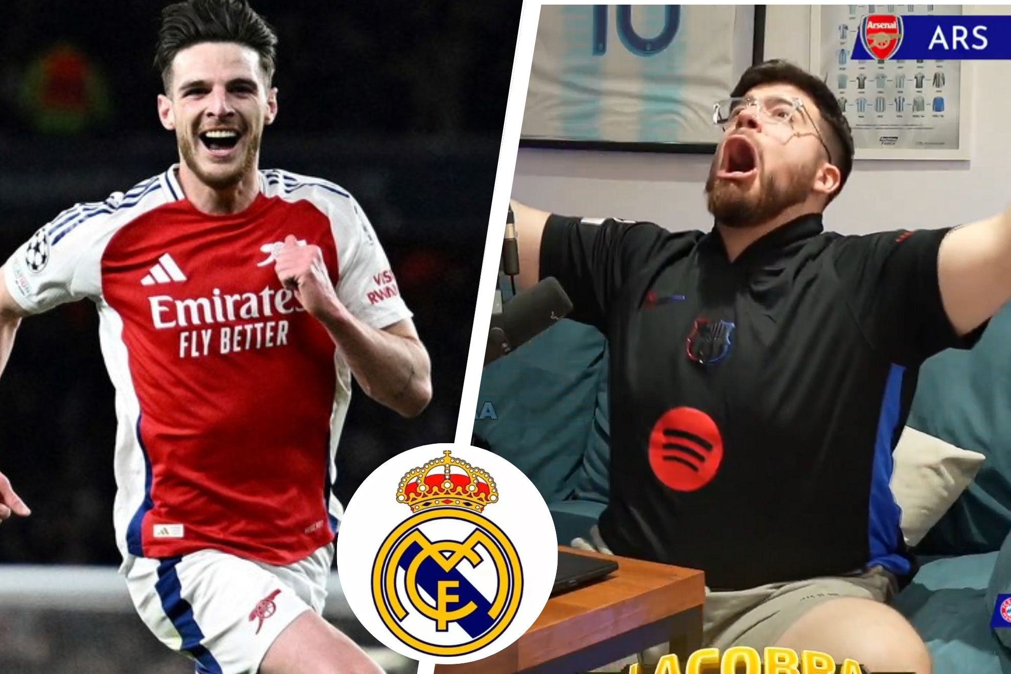 La Cobra enloquece con el segundo gol de Declan Rice ante el Real Madrid en la Champions League