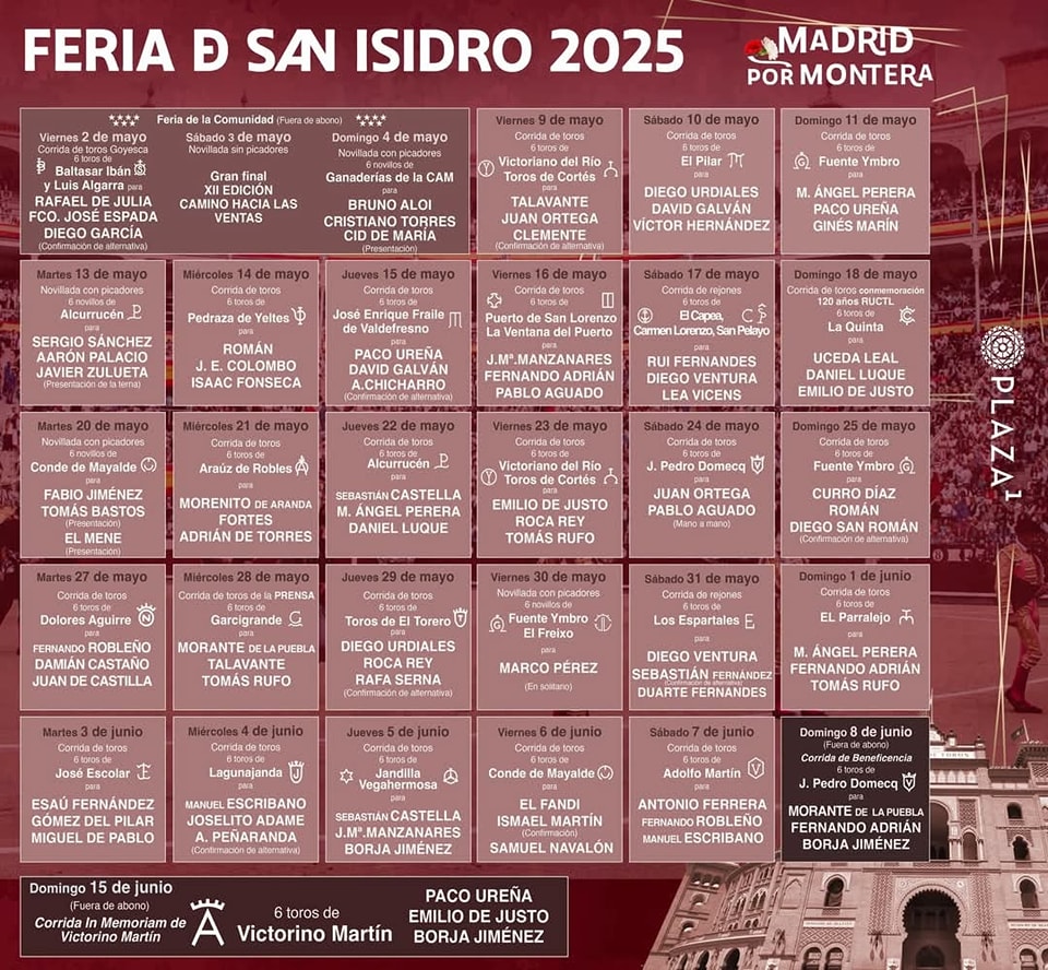Toros de la Feria de San Isidro 2025: cartel, fechas, horarios y dónde ver las corridas en Las ...