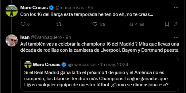 El dardo de Marc Crosas: "Creo que nunca en mi vida había celebrado un ...