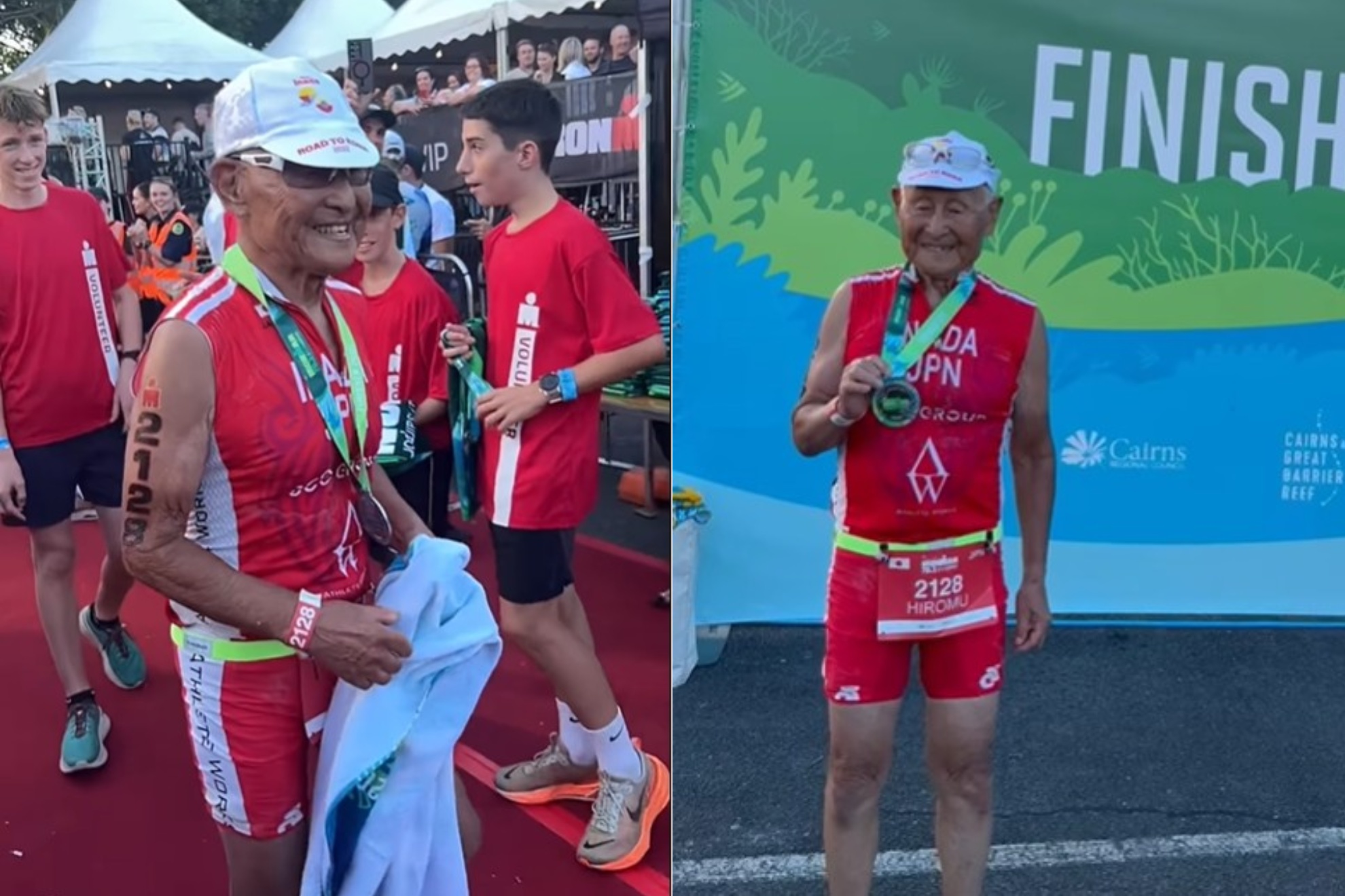 Hiromu Inada lo vuelve a hacer: acaba el ironman de Cairns... con ¡92 años!